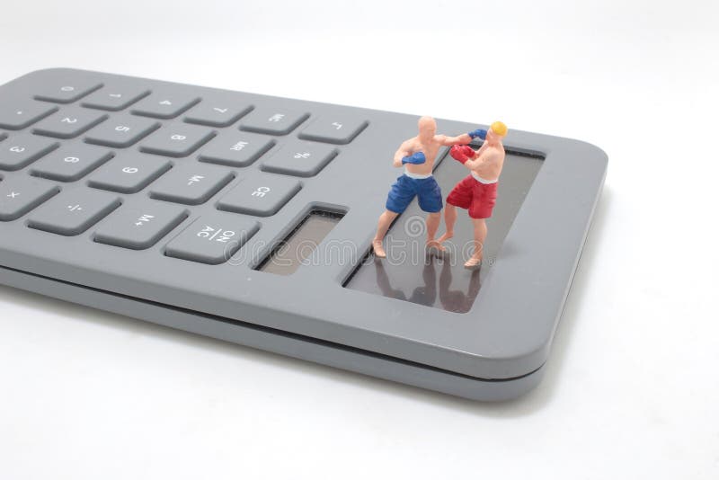 A Professional Box Match on the Calculator Stock Image - Image of ...