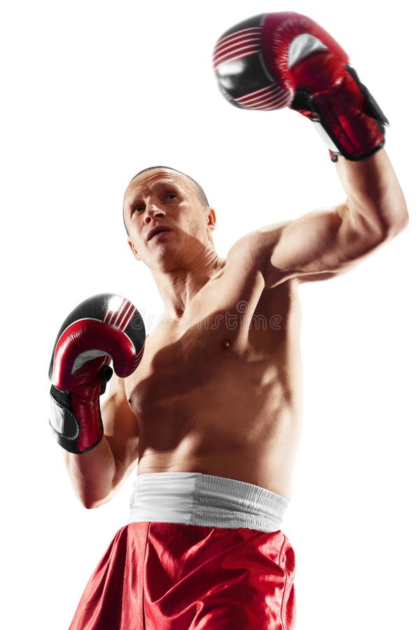 Professional Boxer Isolated in Black Background Dark Stock Image ...