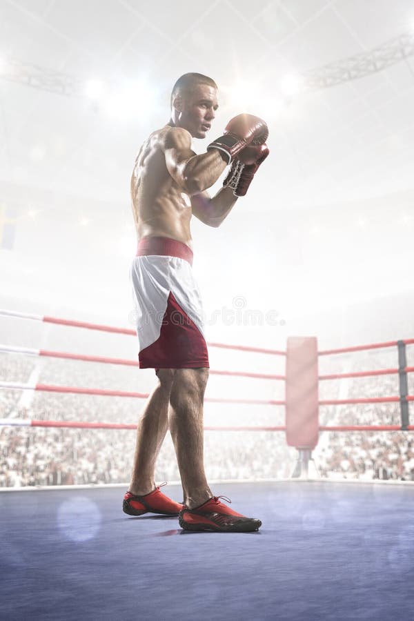 Professional Boxer is Training on the Grand Arena Stock Image - Image ...