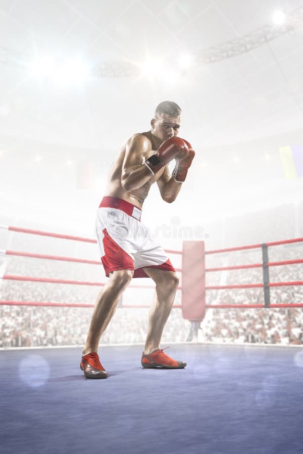 Professional Boxer is Training on the Grand Arena Stock Image - Image ...