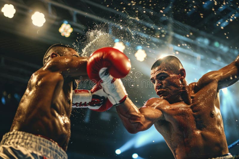 Professional Boxing Match in Action Stock Image - Image of strength ...