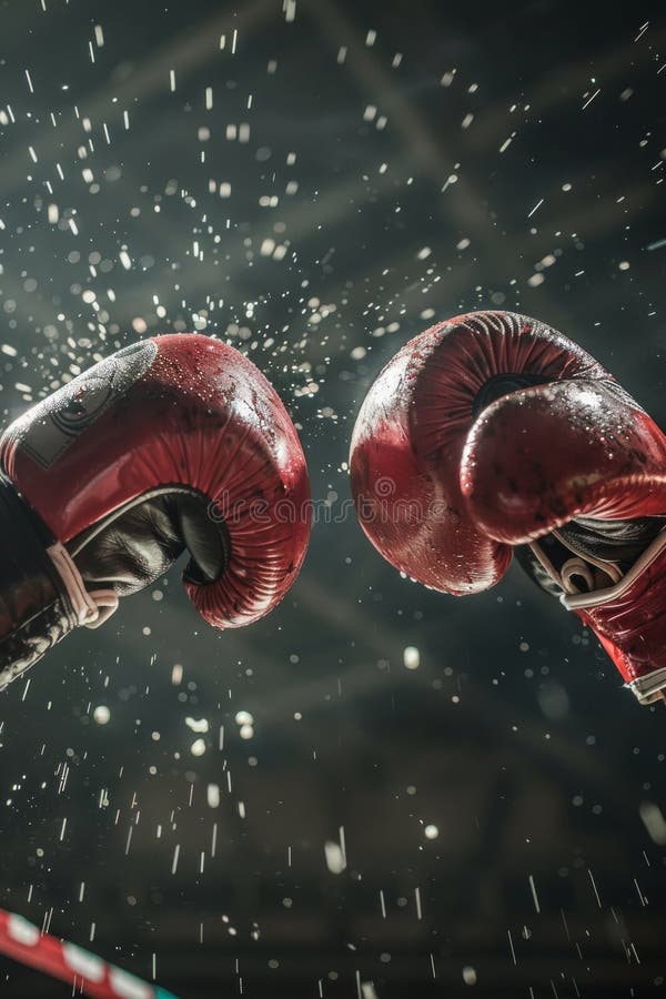 Professional Boxing Match in Action Stock Image - Image of strength ...