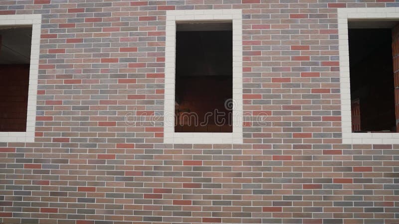 Professional Bricklaying during the Construction of a House. the ...