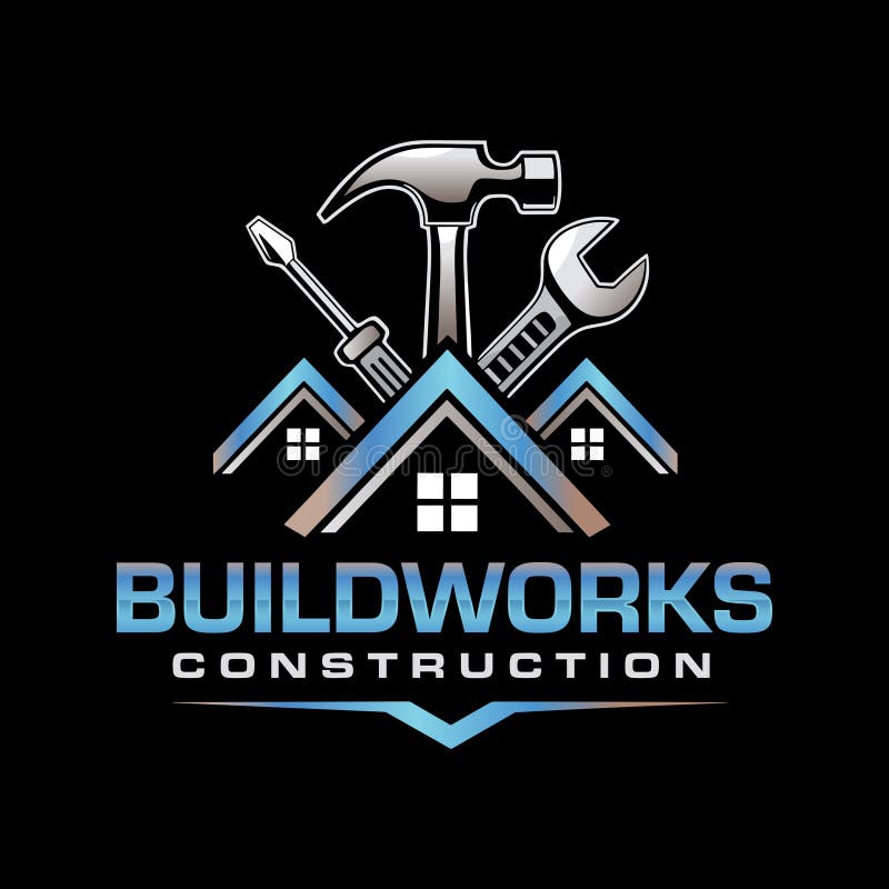 Professional Build Works Logo Design Template for Construction Stock ...