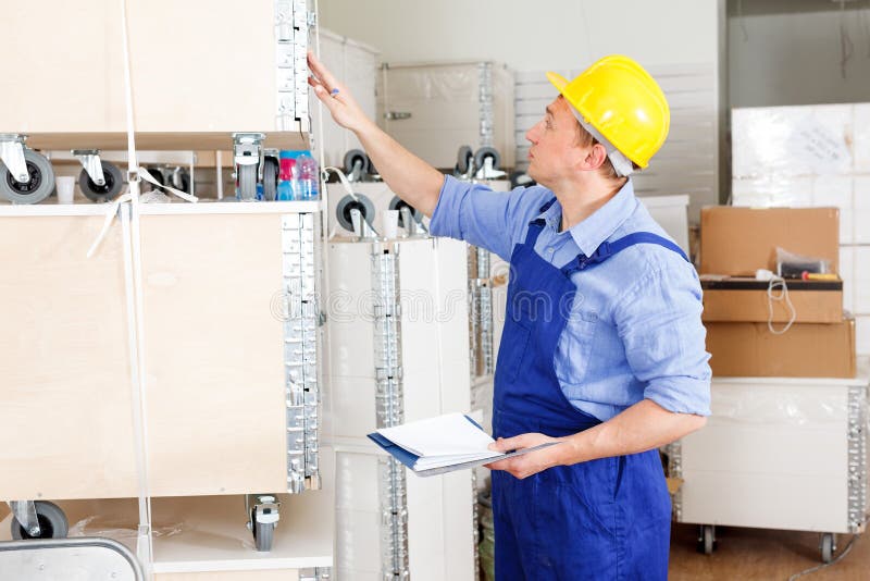Builder Inventorying Tools and Materials Stock Photo - Image of helmet ...