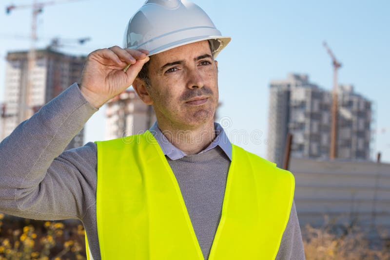 Professional Builder Wearing a Helmet Stock Photo - Image of industrial ...