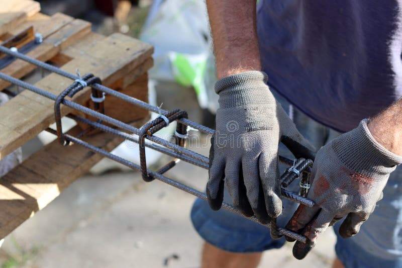 Man Works Outdoors Professional Construction Worker. Close Up Photo of ...
