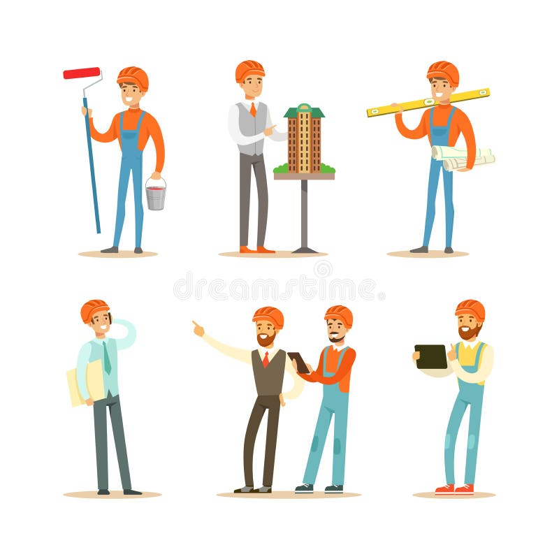 Foreman Cartoon Illustration Stock Vector - Illustration of happy ...