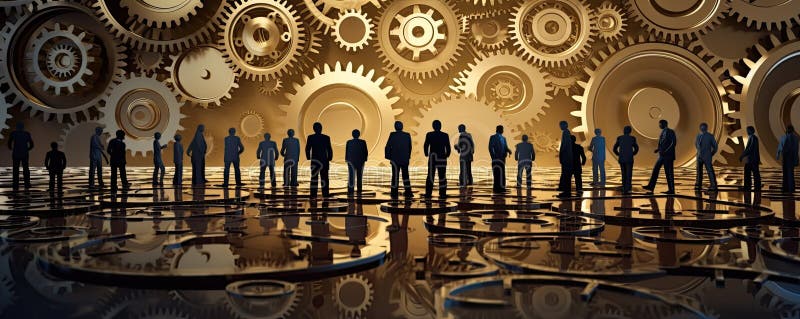 Professional Business Backdrop with a Grid of Interlocking Gears ...