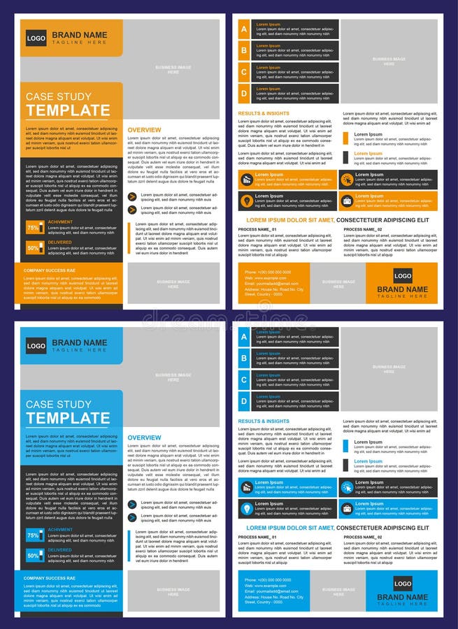 Professional Business Case Study Template Stock Vector - Illustration ...