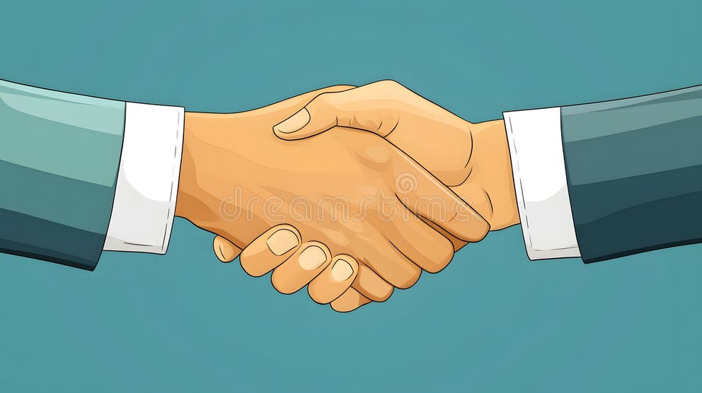 Professional Business Deal Closure Handshake Authentication in Flat ...