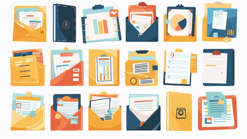 Professional Business Documents Archive Folder Usage Stock Vector ...