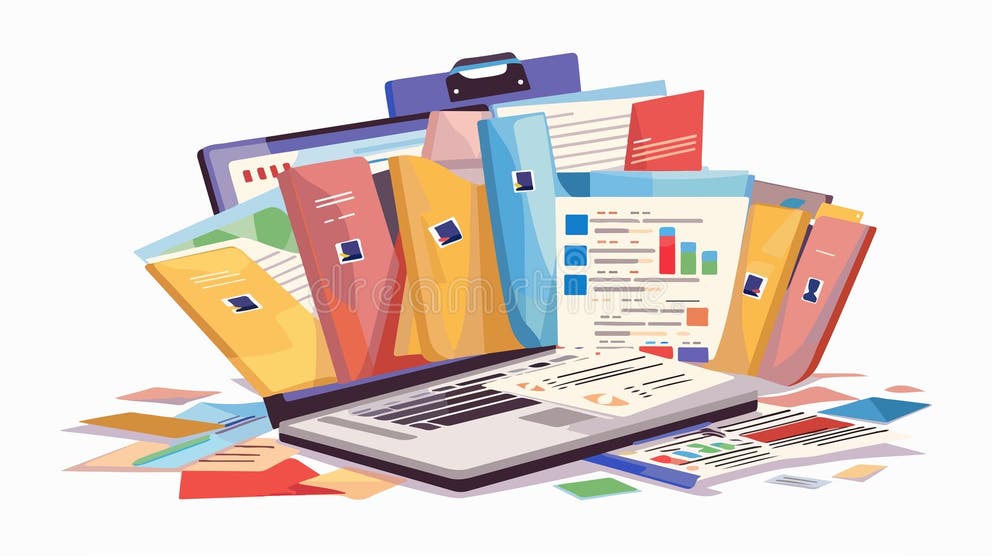 Professional Business Documents Archive Folder Usage Stock Vector ...