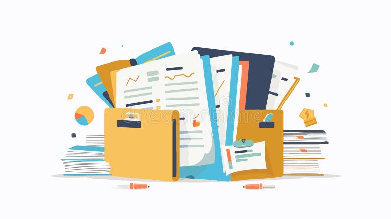 Professional Business Documents Archive Folder Usage Stock Illustration ...