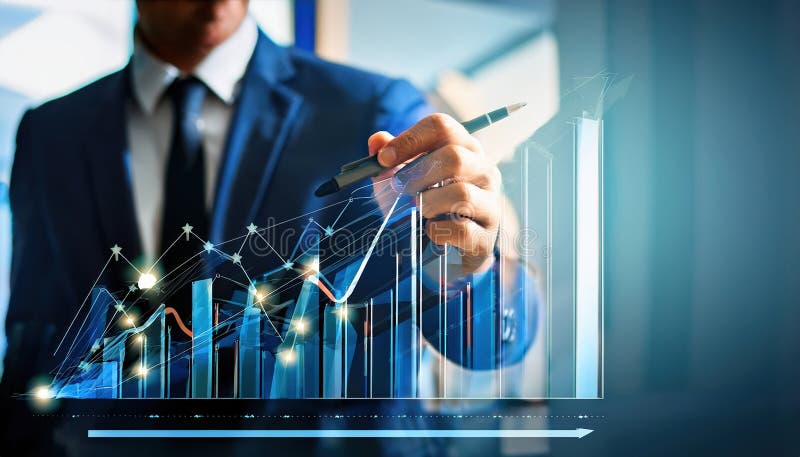 Professional Business Expert Analyzing Growth Trends Stock Photo ...