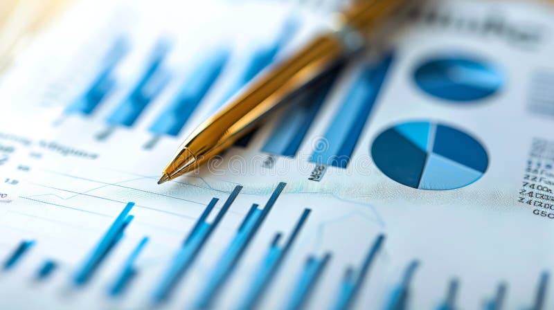 Professional Business Frame with Graphs and Charts on White Background ...