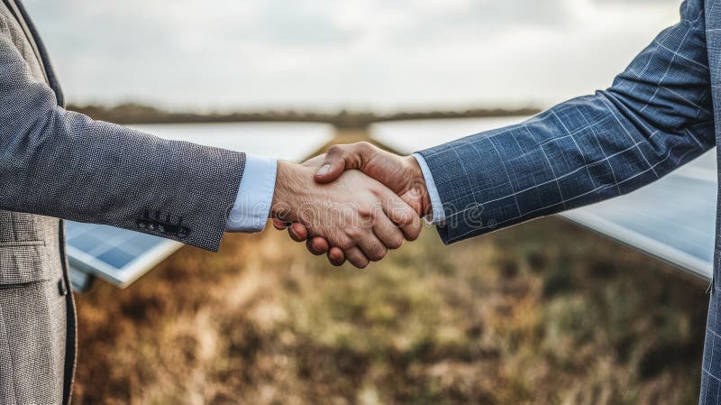 Professional Business Handshake in Renewable Energy Setting for ...