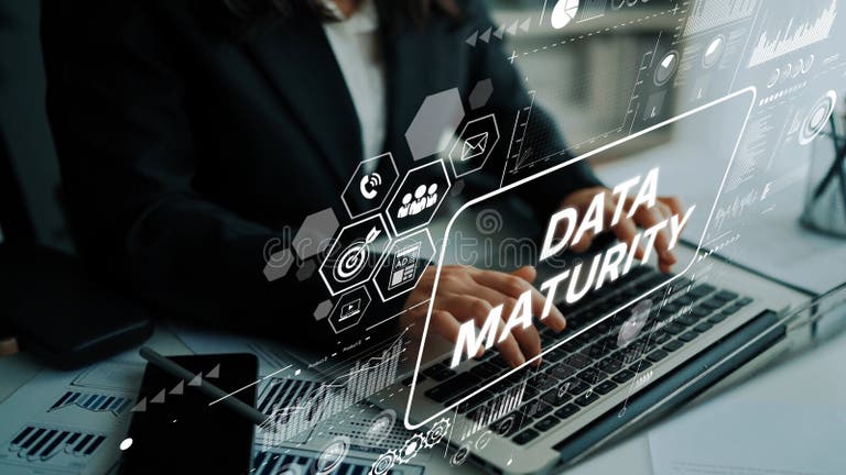 Professional Business Individual Analyzing Data Maturity Concepts on ...
