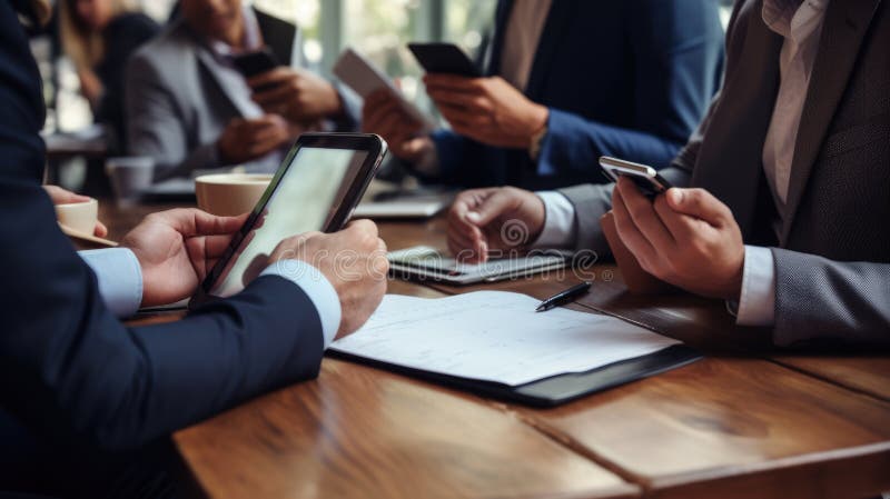 Professional Business Meeting with Individuals Discussing Data and ...