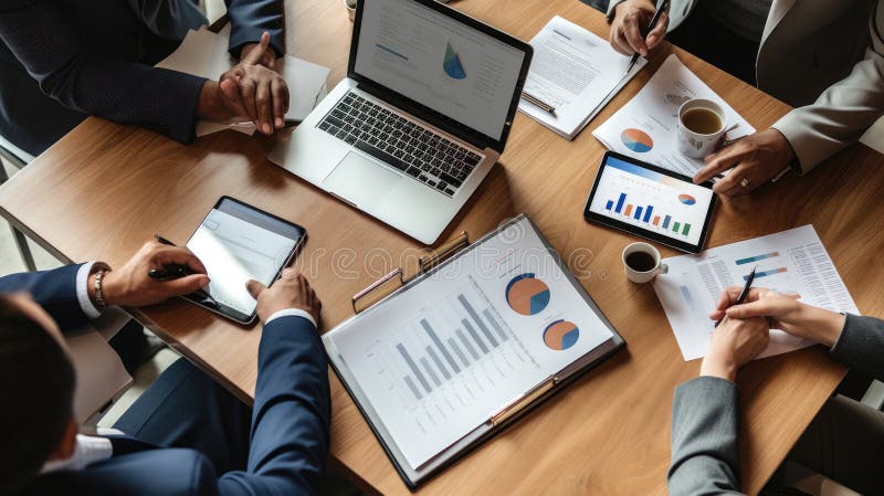 Professional Business Meeting with Individuals Discussing Data and ...