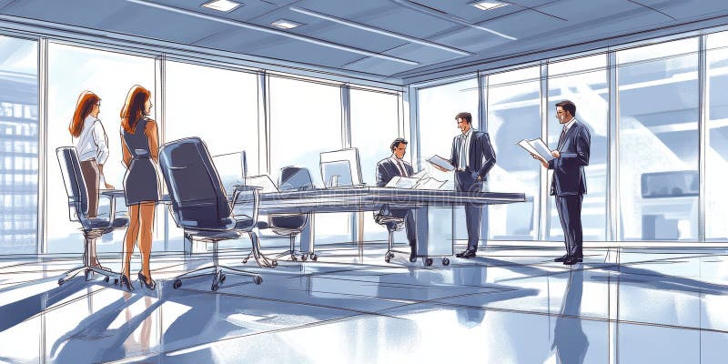 Professional Business Meeting in a Modern Office Setting Stock ...