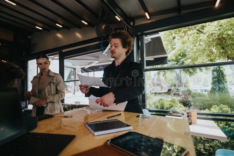 Business Meeting with Group in Professional Office Setting with ...