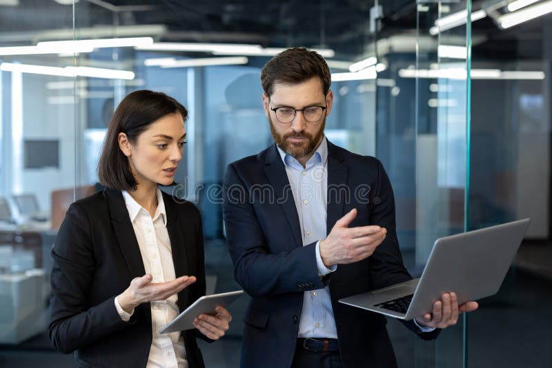 Professional Business Meeting with Two Colleagues in Formal Attire ...