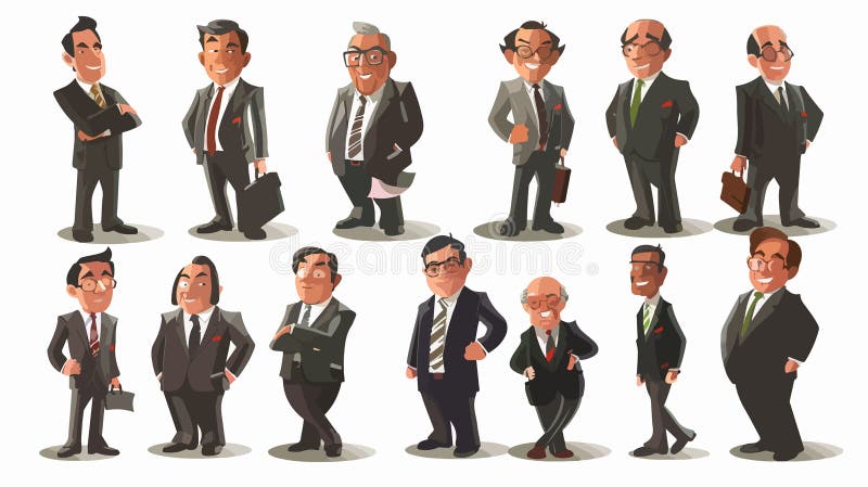 Professional Business Men Cartoon Illustration Vector for Creative ...
