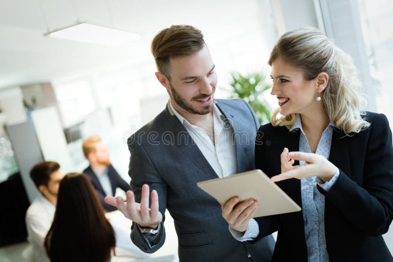 Professional Business People Cooperating in Office Stock Photo - Image ...