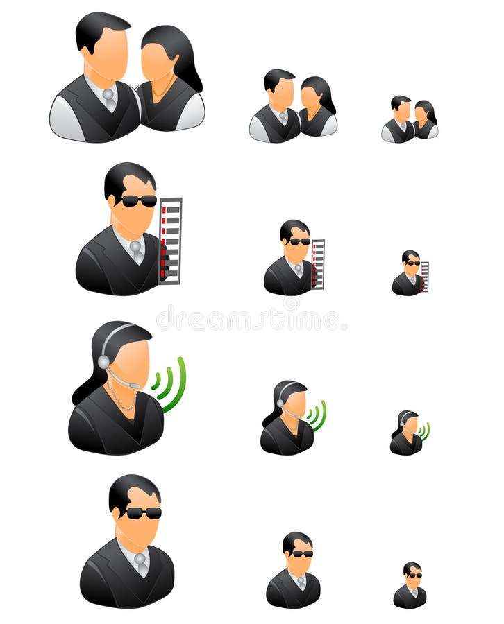 Professional Business People Icon Set Stock Vector - Illustration of ...
