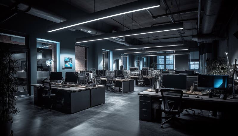 Professional Business Person Working on Futuristic Computer in Modern ...