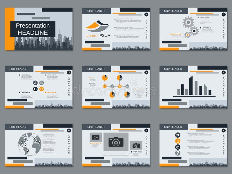 Professional Business Presentation, Slide Show Vector Template Stock ...