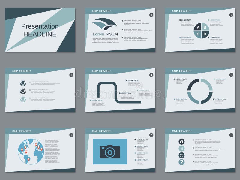 Professional Business Presentation, Slide Show Vector Template Stock ...