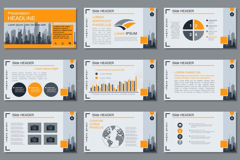 Professional Business Presentation, Slide Show Vector Template Stock ...