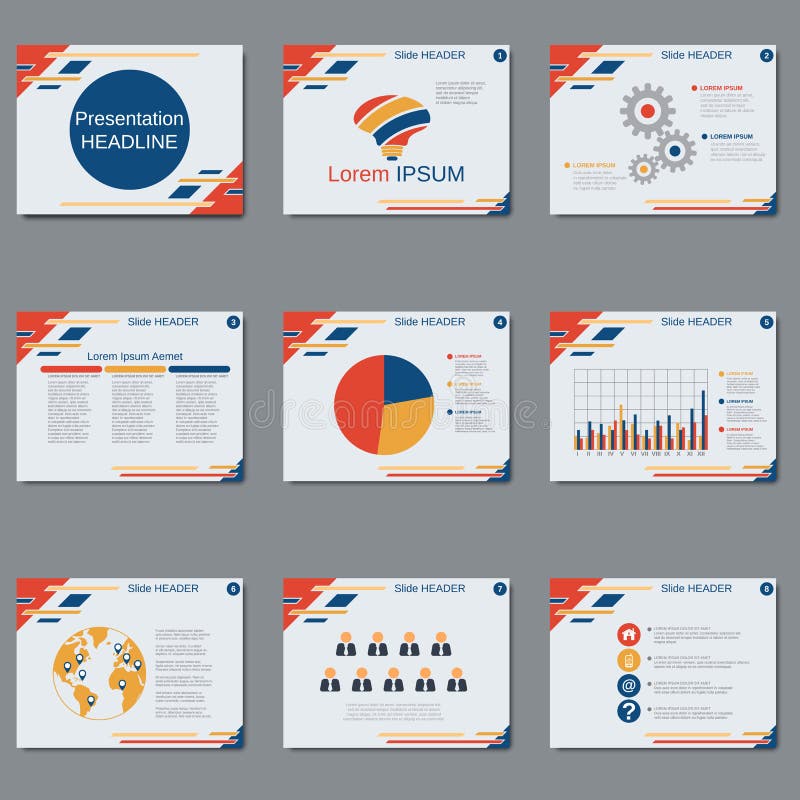 Professional Business Presentation, Slide Show Vector Template Stock ...