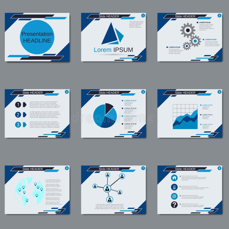 Professional Business Presentation, Slide Show Vector Template Stock ...