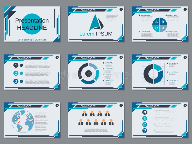 Professional Business Presentation, Slide Show Vector Template Stock ...