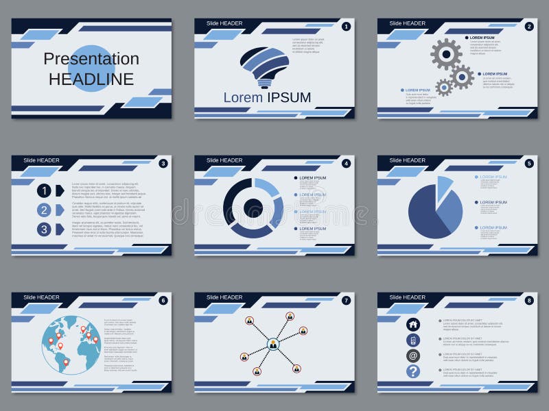 Professional Business Presentation, Slide Show Vector Template Stock ...