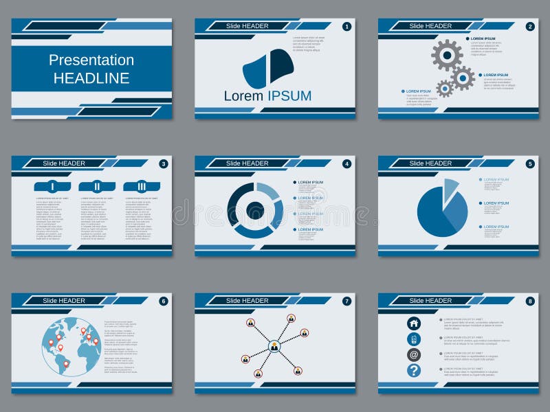 Professional Business Presentation, Slide Show Vector Template Stock ...