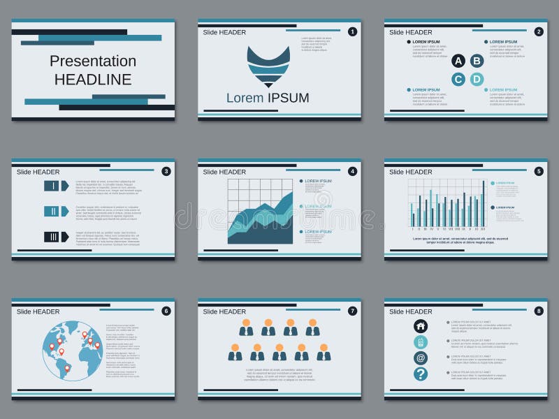 Professional Business Presentation, Slide Show Vector Template Stock ...