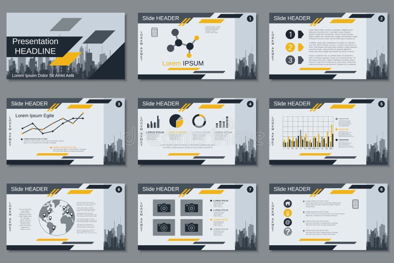 Professional Business Presentation, Slide Show Vector Template Stock ...