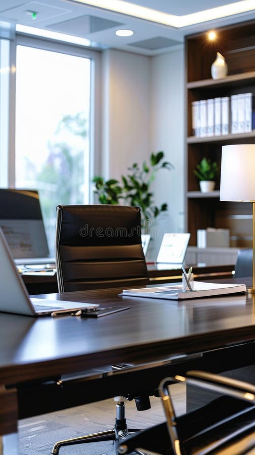 Professional Business Setting with Sleek Office Items. Stock ...