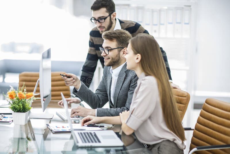 Professional Business Team is Developing a New Project ,sitting Behind ...