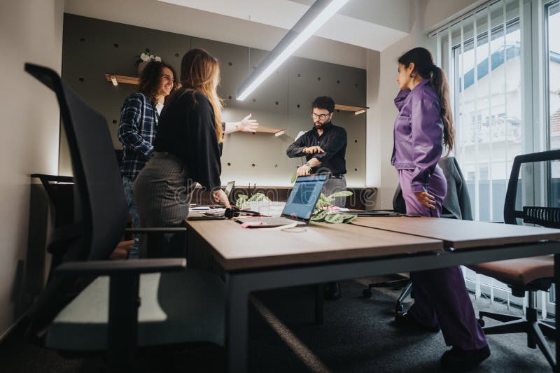 Professional Business Team in Heated Discussion Over Project Issues in ...