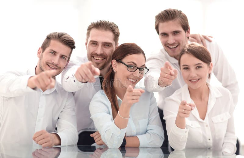 Professional Business Team Pointing at You Stock Image - Image of ...