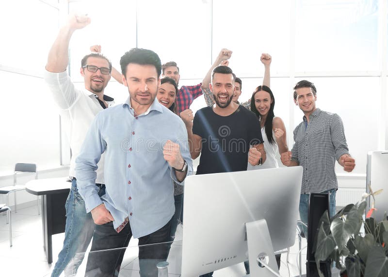 Professional Business Team Standing in a Modern Office Stock Photo ...