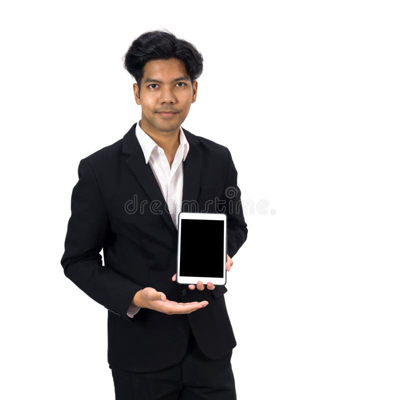 Professional Businessman in Formal Attire, Confidently Holding a Sleek ...