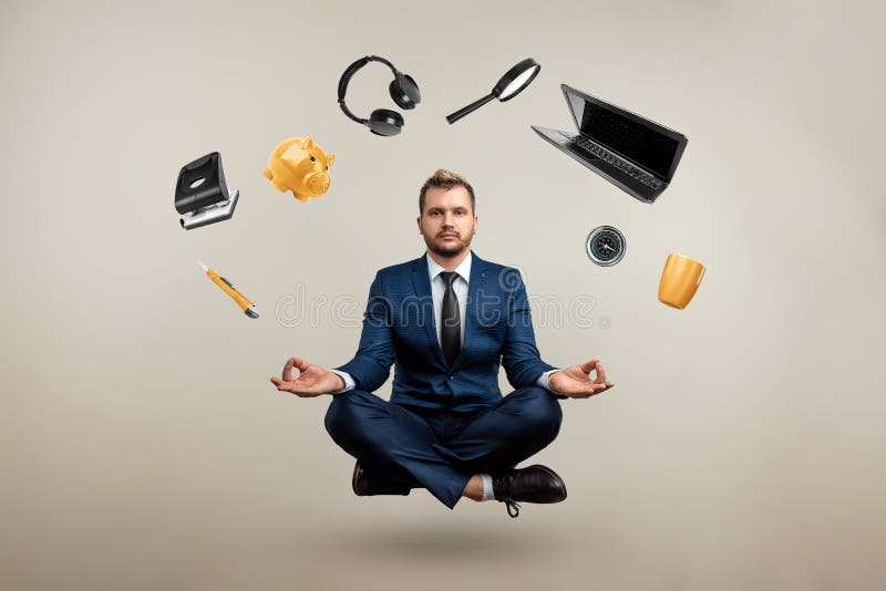 Funny Portrait of a Businessman with Many Arms Stock Image - Image of ...