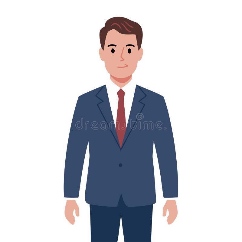 Professional Businessman Vector Illustration in Formal Suit for ...
