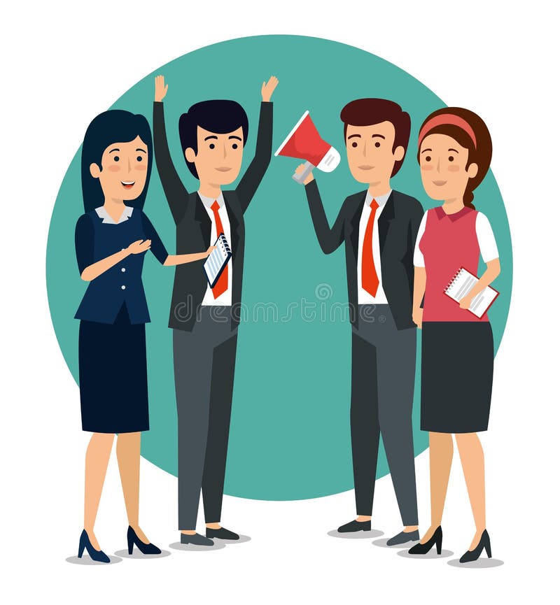 Professional Businesspeople Strategy Teamwork Cooperation Stock Vector ...